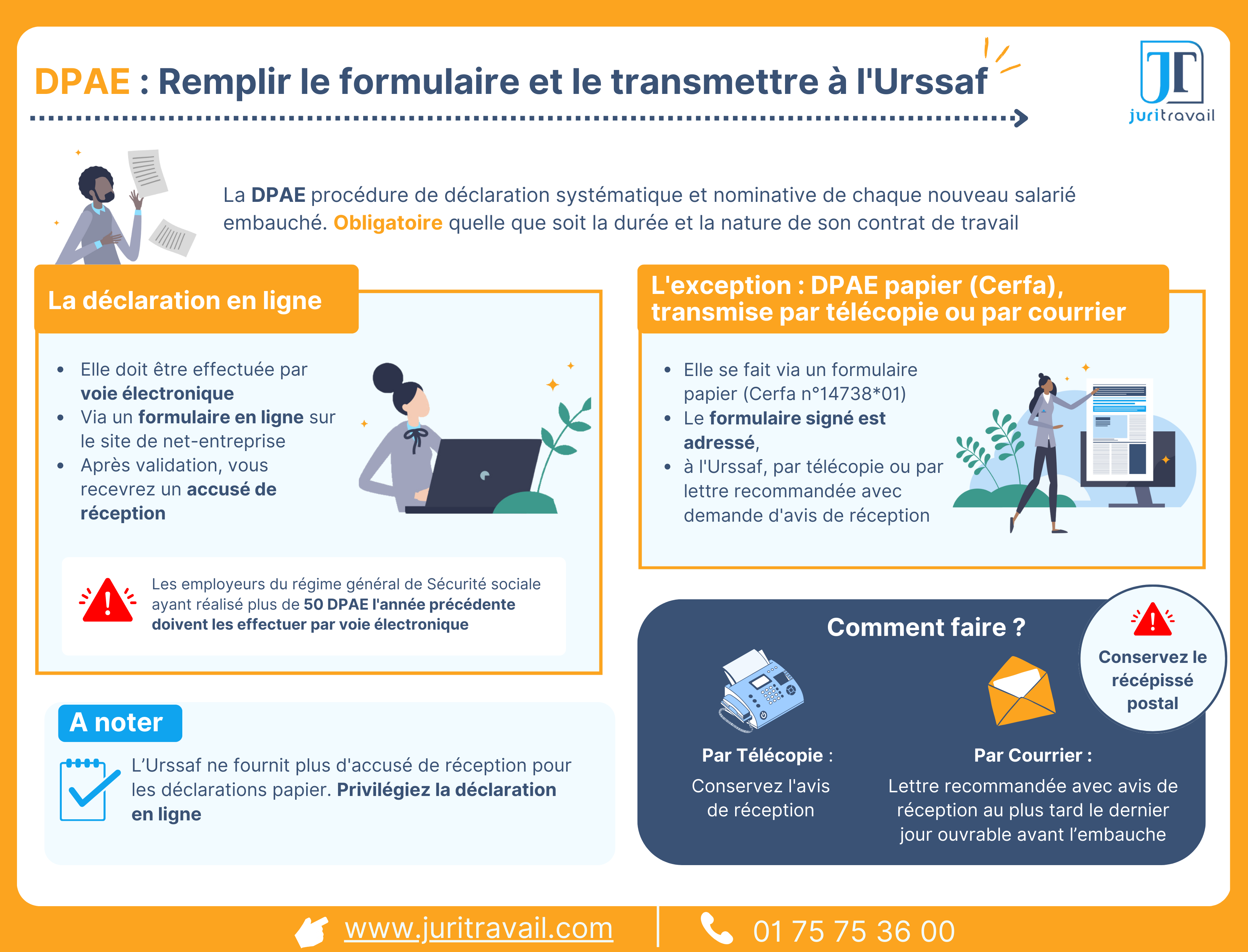Déclaration préalable à l'embauche (DPAE) à l’URSSAF